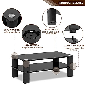 TAVR Monitor Stand Riser, 2 Tier Monitor Stand with Storage Organizer and Adjustable Height for Computer Laptop PC Printer Screen, Black