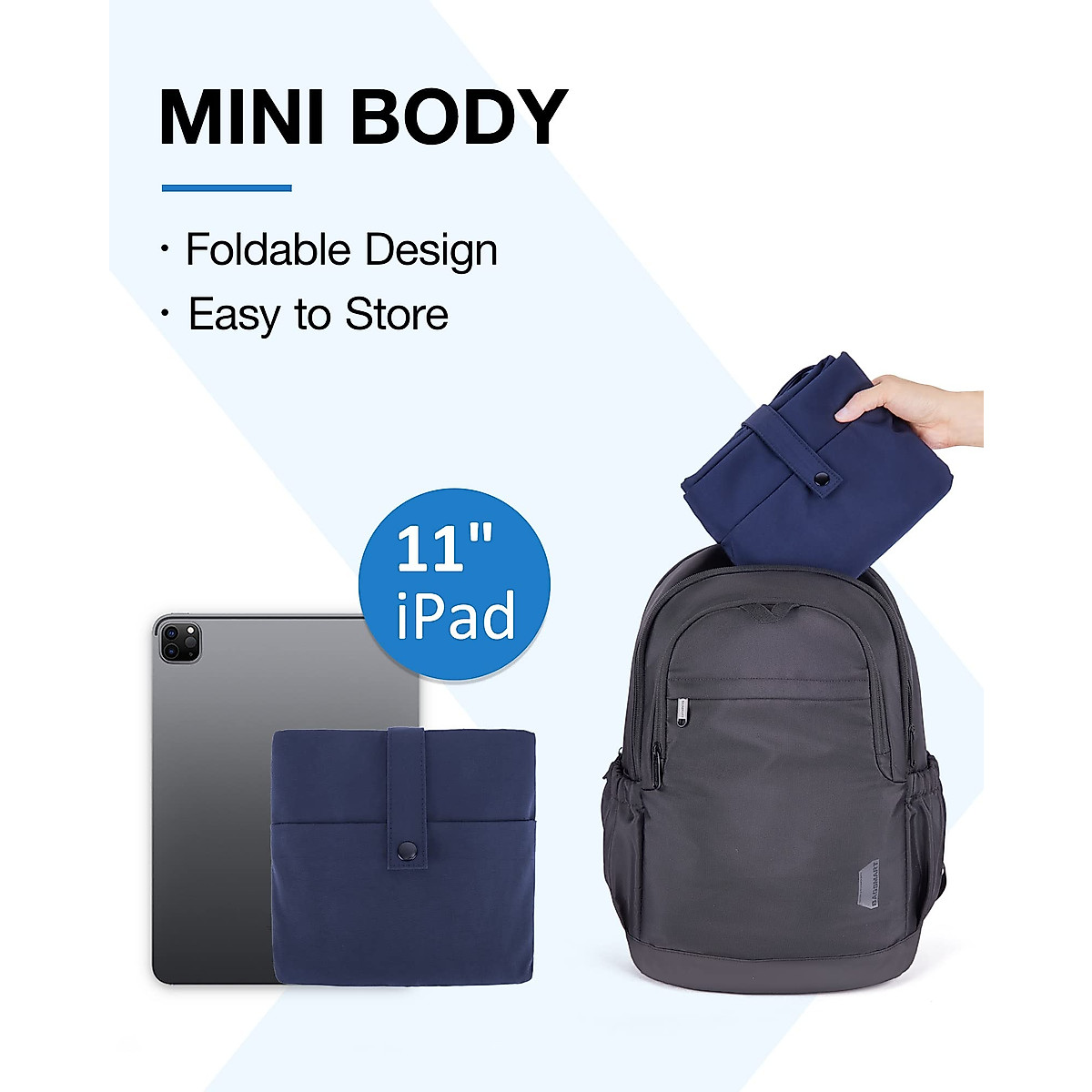 BAGSMART Foldable Travel Duffle Bag, 30.6L Large Carry On Tote Bag Gym Sports Bag for Women, Weekender Overnight Bag for Travel Essentials & Daily Necessities(Navy Blue)