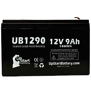 Replacement for Tripp Lite OMNIVS800 Battery - Replacement UB1290 Universal Sealed Lead Acid Battery (12V, 9Ah, 9000mAh, F1 Terminal, AGM, SLA) - Includes Two F1 to F2 Terminal Adapters