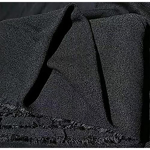 Fabric by The Yard 1 * 1 Heavy Rib 4 Ways Stretch Knit Fabric Cotton Spandex Ribbing Fabric Good for Cuff Neck Hoody Bottom Legging Waist Band 1 Yard Black