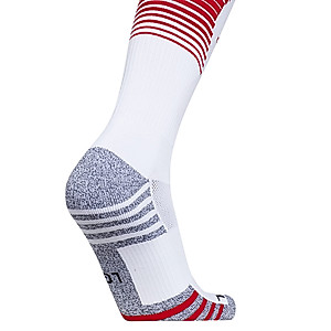adidas Speed 3 Soccer Socks (1 Pair), White/Team Power Red, Large