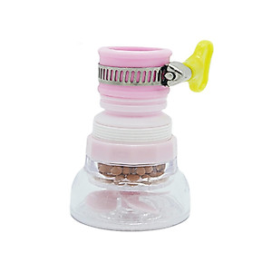 WskLinft Water Tap Filter Splash-Proof 360-Degree Rotatable Faucet Aerator Water Tap Extension Filter Gadget Kitchen Accessories Pink