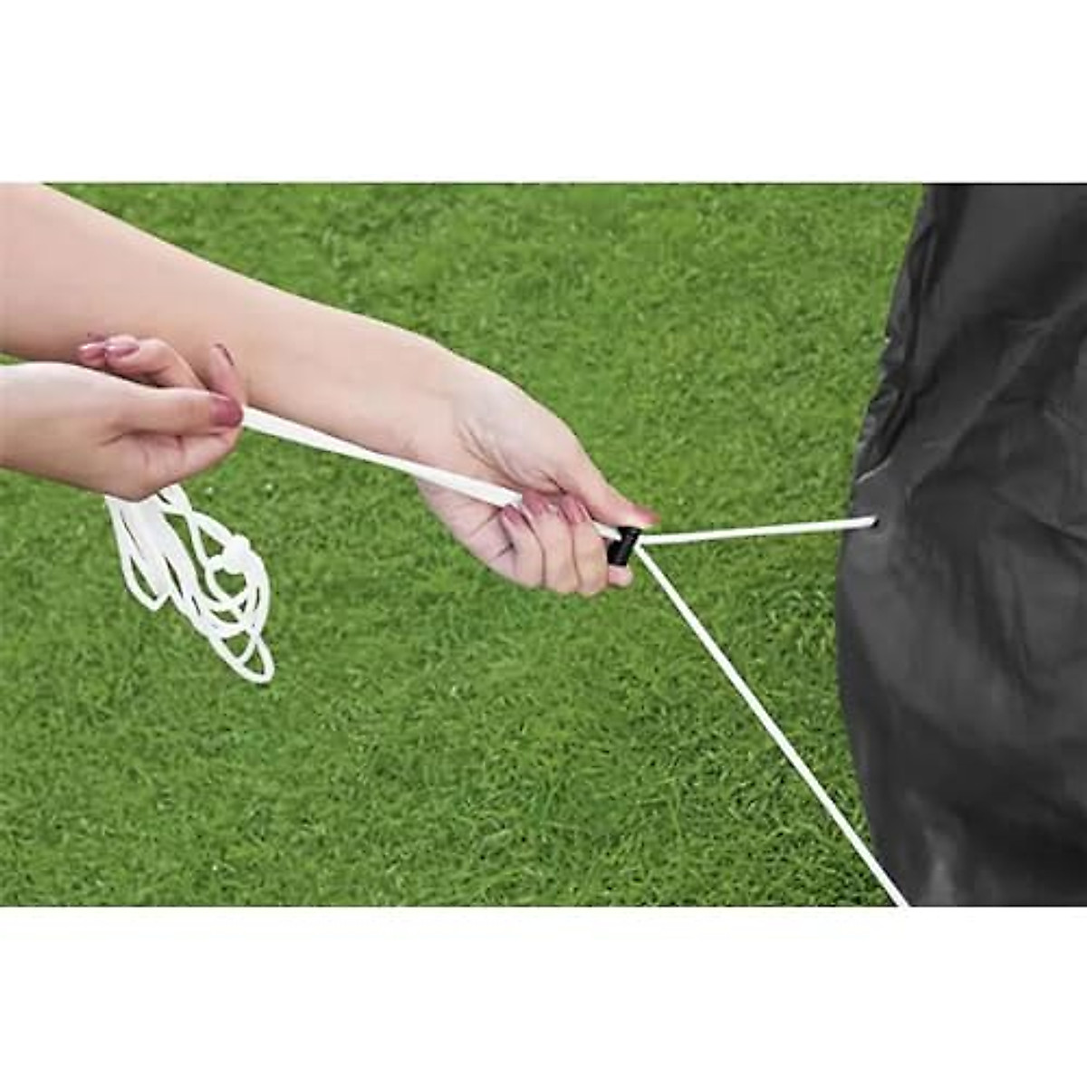 Bestway Flowclear PVC Round 14 Foot Pool Cover for Above Ground Frame Pools with Drain Holes and Secure Tie-Down Ropes, Black (Cover Only)