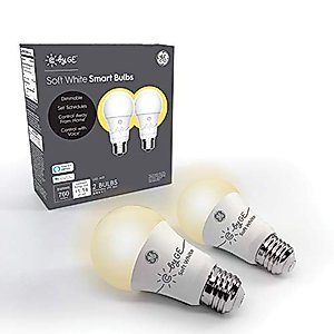 GE CYNC Smart Light Bulbs, Bluetooth Enabled, Alexa and Google Home Compatible, Soft White (2Pack), Packaging May Vary