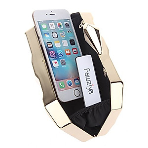 Fawziya Polygon Clutch Purses For Women Metallic Evening Bags-Gold