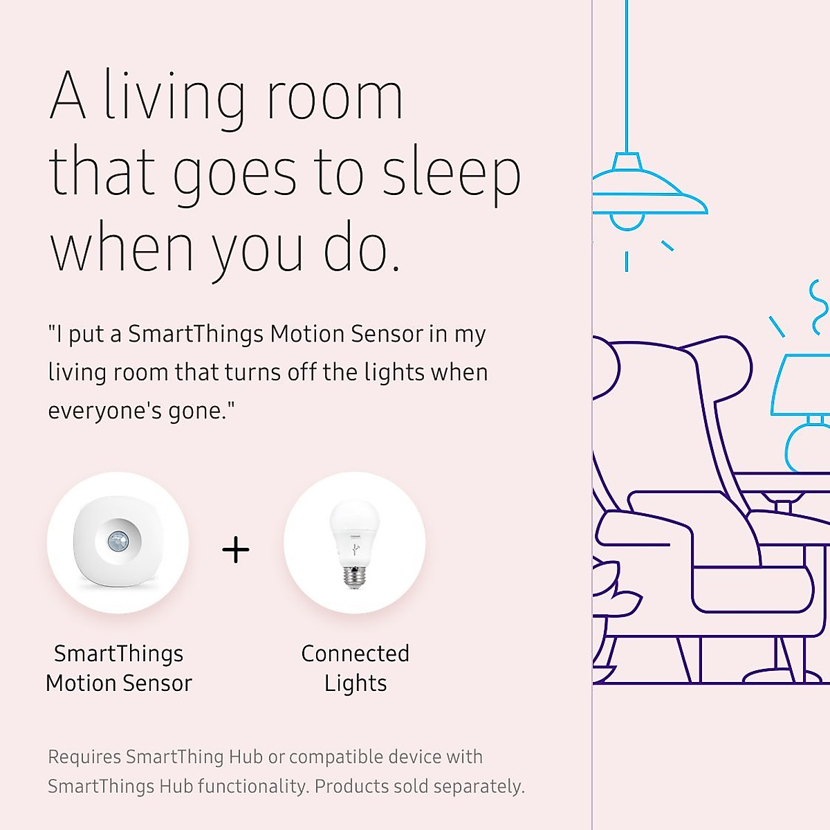 Samsung SmartThings GP-U999SJVLBAA Magnetic Motion Sensor, White, 1 Count (Pack of 1)