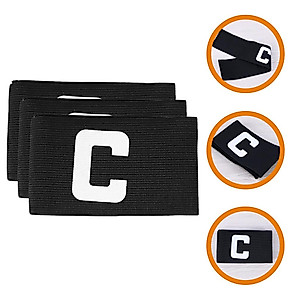 Cabilock 3pcs Soccer Captain Armband Football Captain Bands Team Leader Armband Elastic Basketball Player Arm Bands for Youth Adults Black