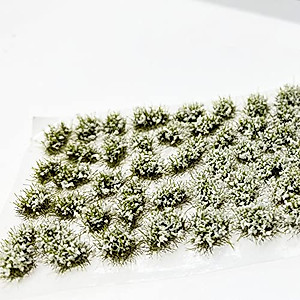 Cayway 159 PCS Static Grass Tuft Model Grass Tufts Railway Artificial Grass 3 Color Bushy Tuft Flower Cluster Vegetation Groups for DIY Architecture Building Model Train Landscape Railroad Scenery