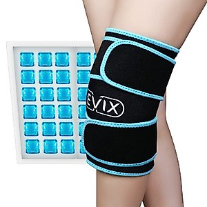 REVIX XL Knee Ice Pack Wrap Around Entire Knee After Surgery for Arthritis, Knee Brace with Ice Packs Inserts for Knee Replacement, Ice Knee Wrap with Cold Compression Pain Relief for Joint Injuries