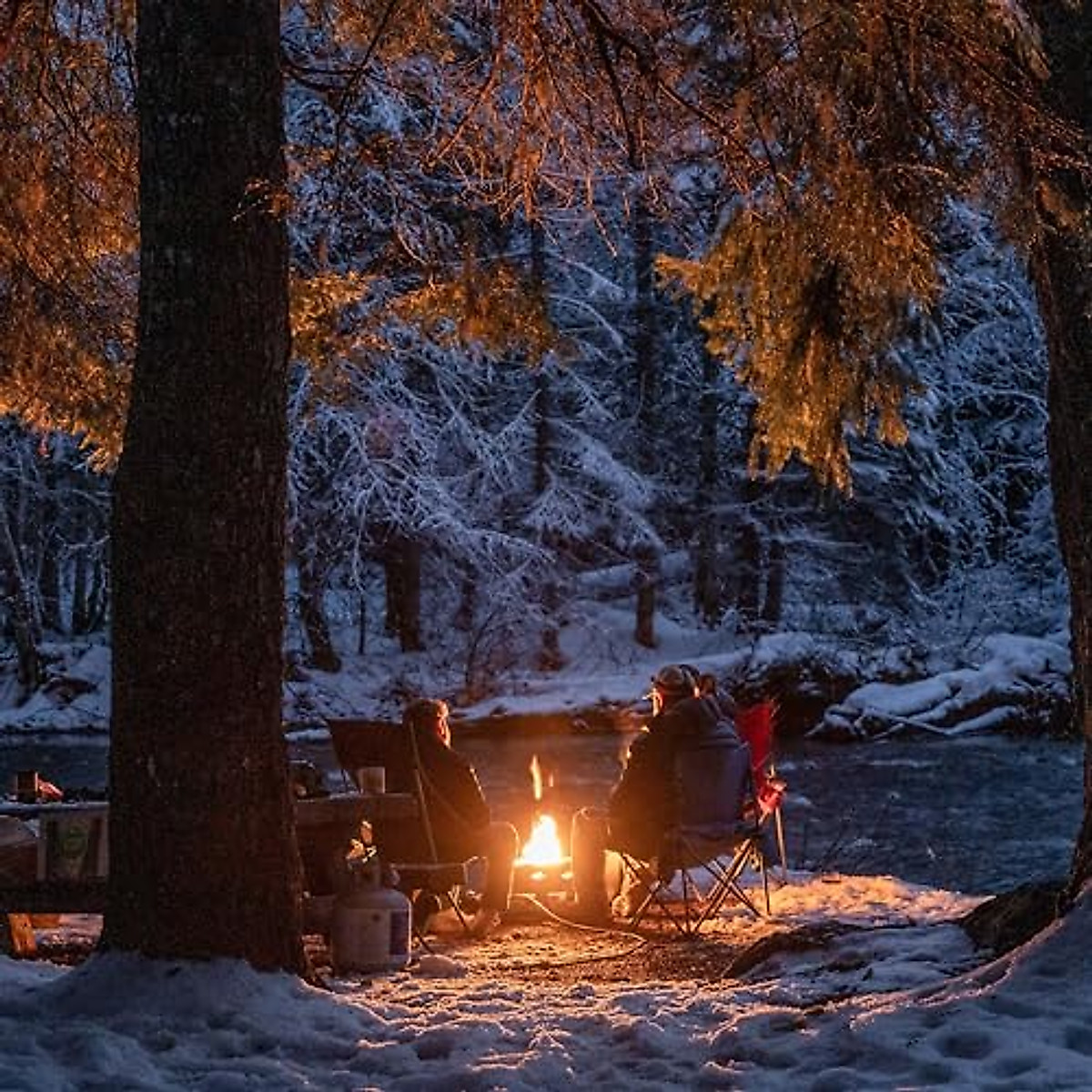 Flame King Smokeless Propane Fire Pit, 19-inch Portable Firebowl, 58K BTU with Self Igniter, Cover, & Carry Straps for RV, Camping, & Outdoor Living