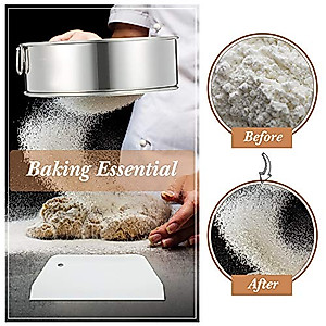 3 Pieces Tamis Flour Sieve Set Round Fine Sieve 6 Inch Stainless Steel Baking Tamis Mesh Sifter 60 Mesh with Clean Brush and Dough Scraper