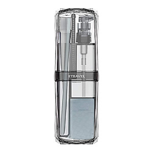 A Cup of Dual-Purpose Toothbrush Storage Box, Travel Portable Washing Cup, Simple Household toothbrushing Cup Set, Well-Sealed mouthwash Cup, Gray
