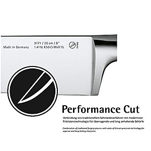 WMF Chef's Knife Spitzenklasse Plus Length 30 cm Blade Length 15 cm Performance Cut Made in Germany Forged Special Blade Steel Seamlessly Riveted Plastic Handle