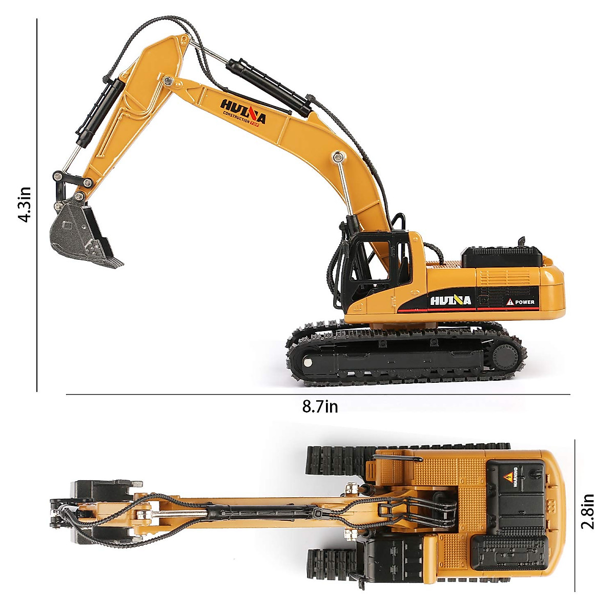 1/50 Scale Diecast Crawler Excavator, Metal Construction Vehicle Models Toys for Kids (Crawler Excavator)