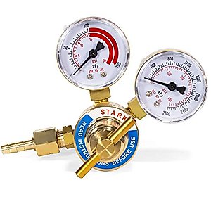 XtremepowerUS Welding Gas Welder Oxygen Acetylene Gauge Regulator Pressure Gauge for Welding Gas Torch Rear Mount Fitting (Acetylene)