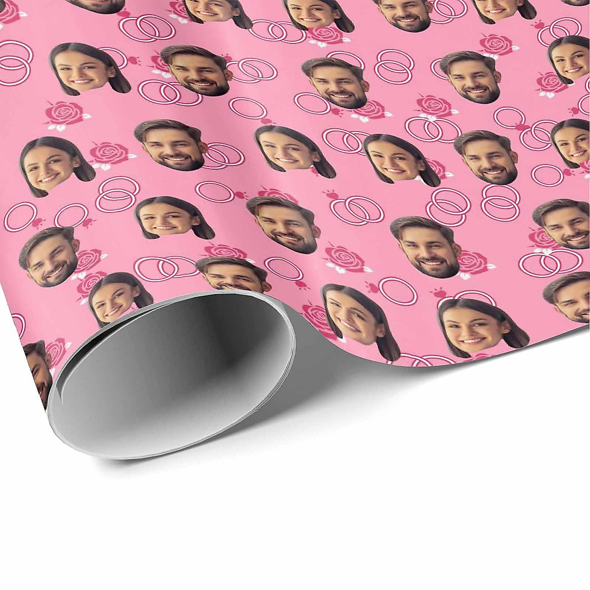 M YESCUSTOM Personalized Anniversary Wrapping Paper with Picture Text Custom 1st50st60st70stGift Wrapping Paper for Couple Mon Dad Husband Wife BF GF(USAshipped)