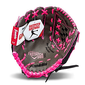 Franklin Sports Softball Glove - Left and Right Handed Softball Fielding Glove - Windmill Fastpitch Pro Series - Adult and Youth Fielding Glove - 12 Inch Left Hand Throw - Pink