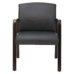 Alera ALERL4319E 24.21 in. x 26.14 in. x 32.67 in. WL Series Reception Lounge Guest Chair - Black/Espresso