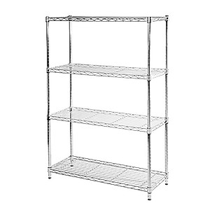 Seville Classics 4-Tier UltraZinc NSF Steel Wire Shelving, 14" D x 36" W x 54" H