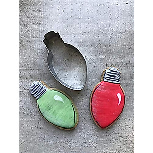 LILIAO Christmas Cookie Cutter Set, 4-pc, Pickup Truck with Christmas Tree, Christmas Tree, Light Bulb and Christmas Ornament Biscuit Fondant Cutters, Stainless Steel