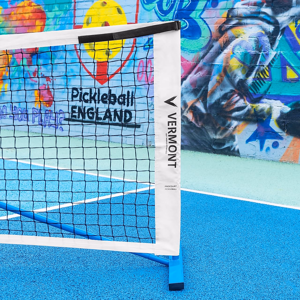 Vermont Procourt Combi Net | Net for Tennis, Badminton, Pickleball & Soccer-Tennis | Portable Badminton Set | Mini Tennis & Badminton Sets for Backyards (10ft Wide (Half Court Pickleball Only))