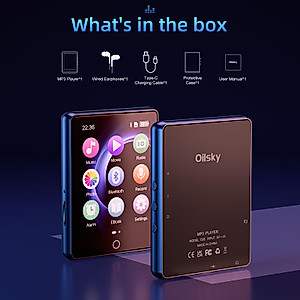 64GB Mp3 Player with Bluetooth 5.3, 2.8" Full Touch Screen Music Player, Portable Digital Lossless Media Player with FM Radio Speaker for Kids, Up to 128GB, Protective Case Headphones Included