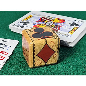 Newt's Playing Cards HideWood Design Suited Trump Marker/Indicator/Cube - 1-1/4" Stylish Block That Helps Card Players Know What is Trump (Classic)