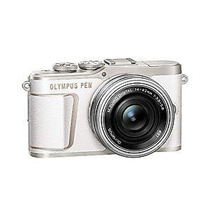 PEN E-PL10 Shiro White Camera Body with Black M.Zuiko Digital 14-42mm F3.5-5.6 EZ Lens