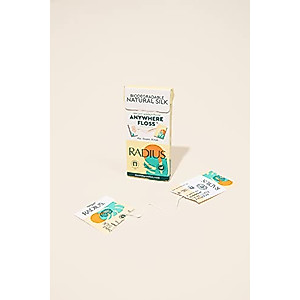 RADIUS Natural Unscented Silk Anywhere Floss Travel Dental Floss for Oral Care Boost Non Toxic Tooth & Gum Protection (20 Single Use Flossers per Pack) - Pack of 3