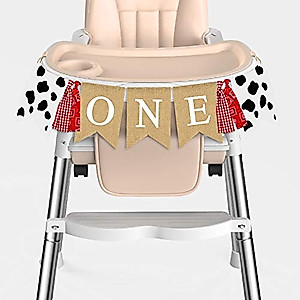 Rainlemon Farm Boy Girl 1st Birthday Party One High Chair Banner Barnyard Cow Theme First Birthday Highchair Garland Decoration