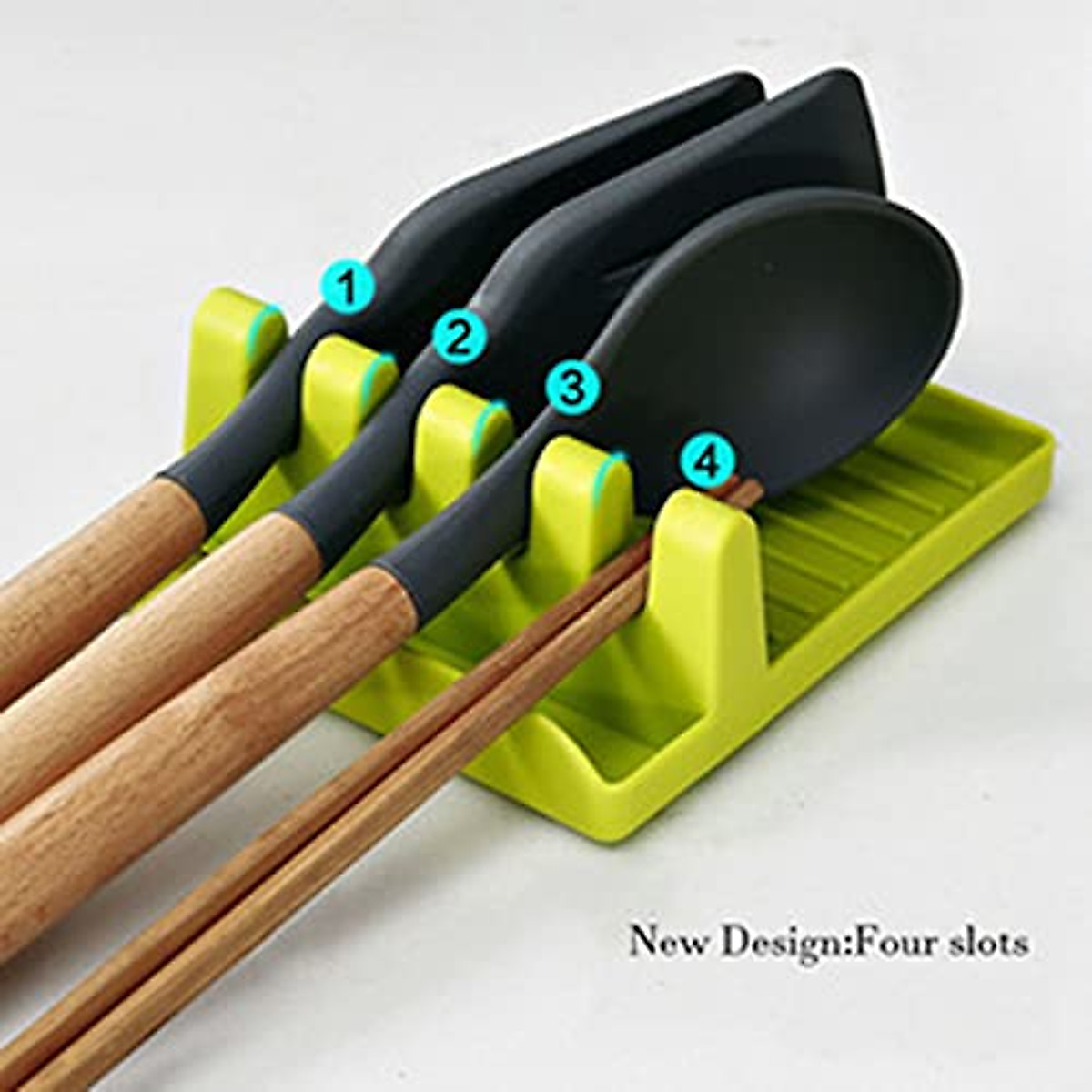 Utensil rest, spoon holder for stove top, spoon rest, Heat-Resistant for Drip Pad, plastic spoon rest for Multiple, kitchen counter tools holder, utensil holder for counter (Gray)