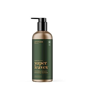 ATTITUDE Volumizing Hair Shampoo with Essential Oils, EWG Verified, Plant and Mineral-Based Ingredients, Vegan Beauty Products, Refillable Aluminum Bottle, Petitgrain and Jasmine, 16 Fl Oz