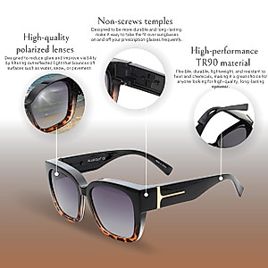 BLUE CUT Fit Over Polarized Sunglasses For Women Stylish Solar Shield Clip-On Over Prescription Glasses