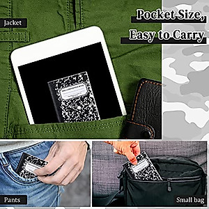 Harloon 150 Pcs Mini Composition Notebook Bulk 4.5" x 3.25" Cute Marble Notebooks Pocket Journal Notebooks for College School Office and Kids Narrow Ruled Black Marble Covers, 60 Sheets/ 120 Pages