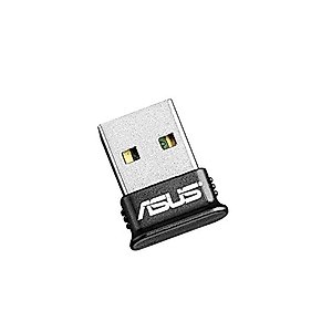 ASUS USB-BT400 USB Adapter w/ Bluetooth Dongle Receiver, Laptop & PC Support, Windows 10 Plug and Play /8/7/XP, Printers, Phones, Headsets, Speakers, Keyboards, Controllers,Black
