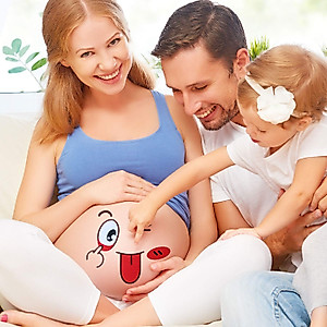 20 Pieces Pregnancy Stickers for Belly Funny Facial Expressions Stickers Pregnant Babies Bump Belly Stickers for Pregnant Women Photography Props