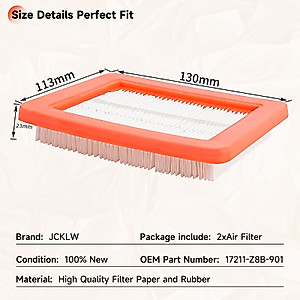 17211-Z8B-901 17211-zl8-023 Air Filter Compatible with Honda gc135 gcv160 gc190 gcv135 gcv160LA1 gcv190LA Engines HRR216K6-K11 HRR216K9VKAA HRS216K5-K7 HRX217K1-K6 HRN216 Lawn mower 2PC
