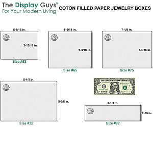 TheDisplayGuys 100-Pack #10 Cotton Filled Cardboard Paper Jewelry Box Gift Case - Marble White (1.9" x 1.3" x 0.7")