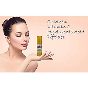 Nu-Derma Gold - Anti Aging Serum - Made in USA - Natural Formula with Hyaluronic Acid & Vitamin C - Moisturize, Cleanse, and Protect Your Skin