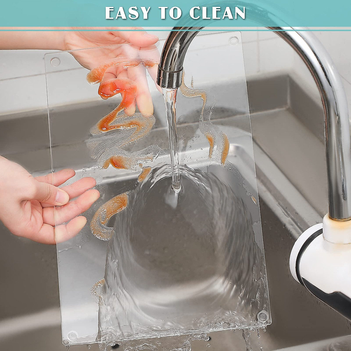 3 Sizes Tempered Glass Cutting Board Long Lasting Glass Heat Resistant Shatter Resistant and Scratch Resistant for Protecting Kitchen Counter Design Beautiful,16 x 12,14 x 10,12 x 8 Inches (Clear)