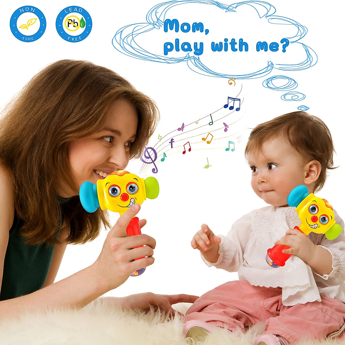 SYAOMUNLY Toys for 1 Year Old Boy Girl Early Education Hammer Toys for Toddlers Child Kids Age 2-3 Christmas Birthday Gift for Baby 12-18 Months