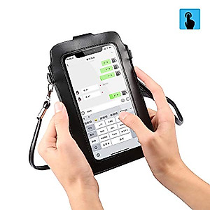 Cellphone Touch Screen Purse for Women, Crossbody Shoulder Pouch for iPhone 14 13 12 11 Pro Max iPhone XR XS Max 8 7 Plus Google Pixel 7 6 Pro 5a 5 4a 5G 4 XL 3a XL OnePlus 11 (Black)