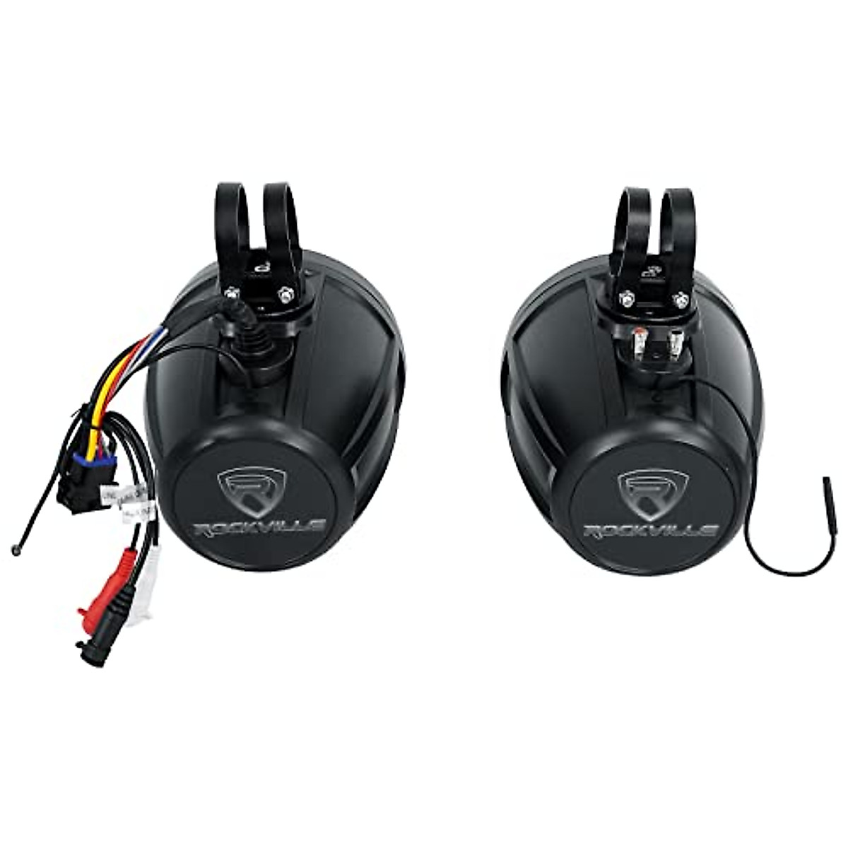 Rockville PT65BR 6.5" Powered Bluetooth LED Tower Speakers for ATV/UTV/RZR/Cart, Black