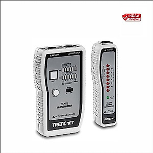 TRENDnet Network Cable Tester, Tests Ethernet, USB and BNC Cables, Accurately Test Pin Configurations up to 300m (984 ft), Local and Remote Testing, Includes BNC to Ethernet Converters, White, TC-NT2