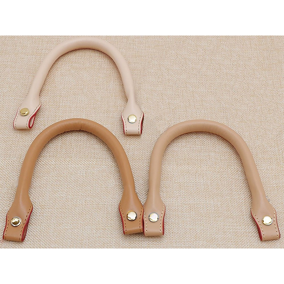 2pcs Synthetic Leather Genuine Quality Replacement Interchangeable Shoulder Strap for Handbags Purse Bags- Beige