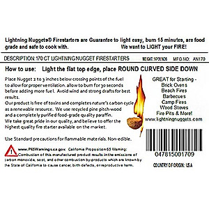 Lightning Nuggets AN170 Fire Starters, 2x2x1.1/4, Tan