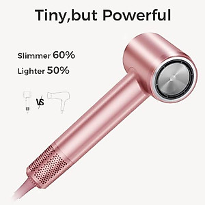 Tensky Hair Dryer, Blow Dryers with 110,000 RPM Ionic High-Speed Brushless Motor for Fast Drying 200 Million Thermo-Control Hairdryer with Magnetic Nozzle NO Heat Damage Quiet for Home Travel