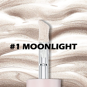 Erinde Liquid Highlighter Makeup, Face Highlighter Bronzer Makeup Stick, Natural Glossy Finish, Lightweight Blendable Silky Smooth Cream Face Illuminator Makeup, Cruelty-free, 01# MOONLIGHT