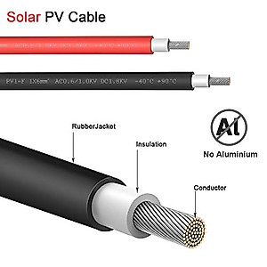 BEAYFILY 10AWG Solar Extension Cable Wire,Solar Panel Adaptor Cable with Male and Female Weatherproof Connector (5 Ft)