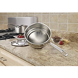 Cuisinart MCP111-20N MultiClad Pro Stainless Skillet, 20-cm, Universal Double Boiler w/Cover